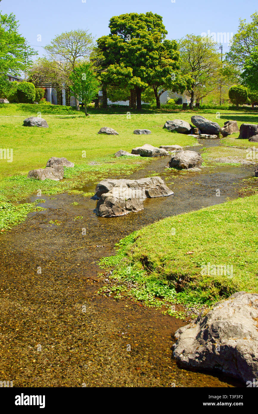 Suizenji Ezuko Park in spring, Kumamoto Prefecture, Japan Stock Photo ...