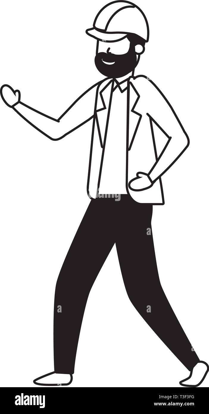 contractor man worker with helmet Stock Vector Image & Art - Alamy