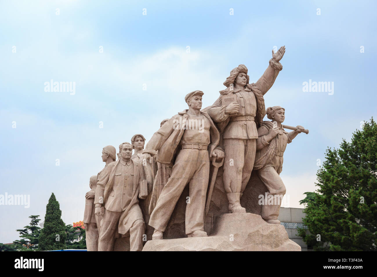 Working class statue on Tian'an men square in Beijing, China Stock ...
