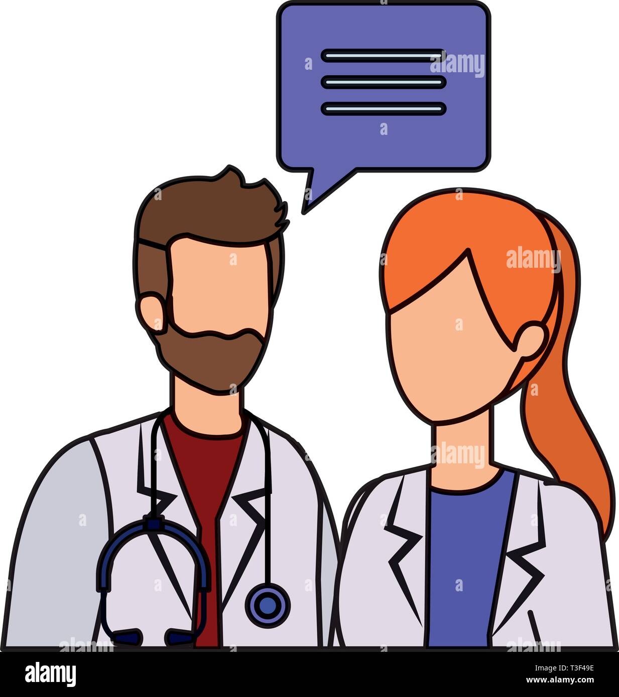 Doctor talking couple on Stock Vector Images - Alamy