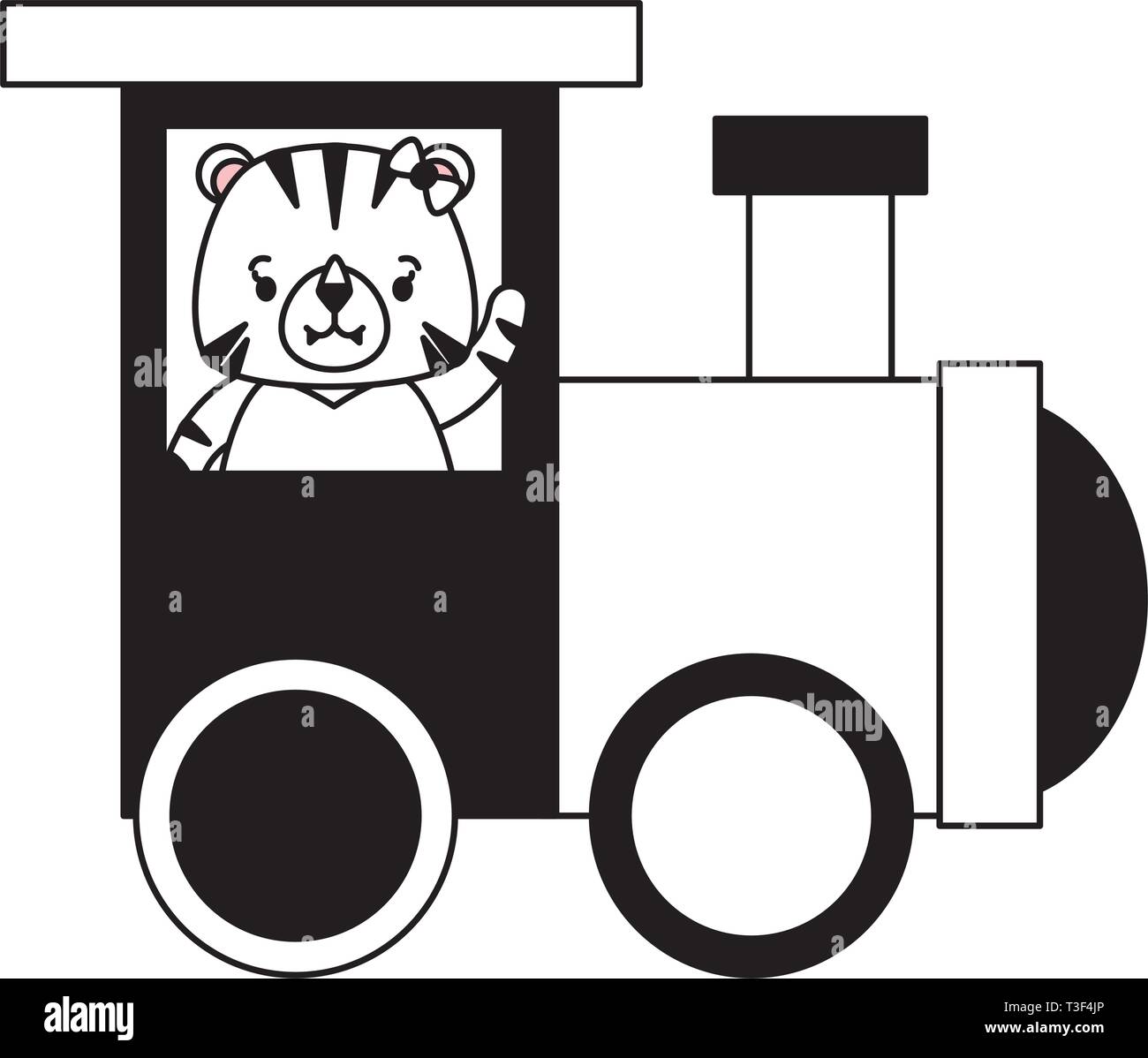 cute tiger train wagon Stock Vector Image & Art - Alamy