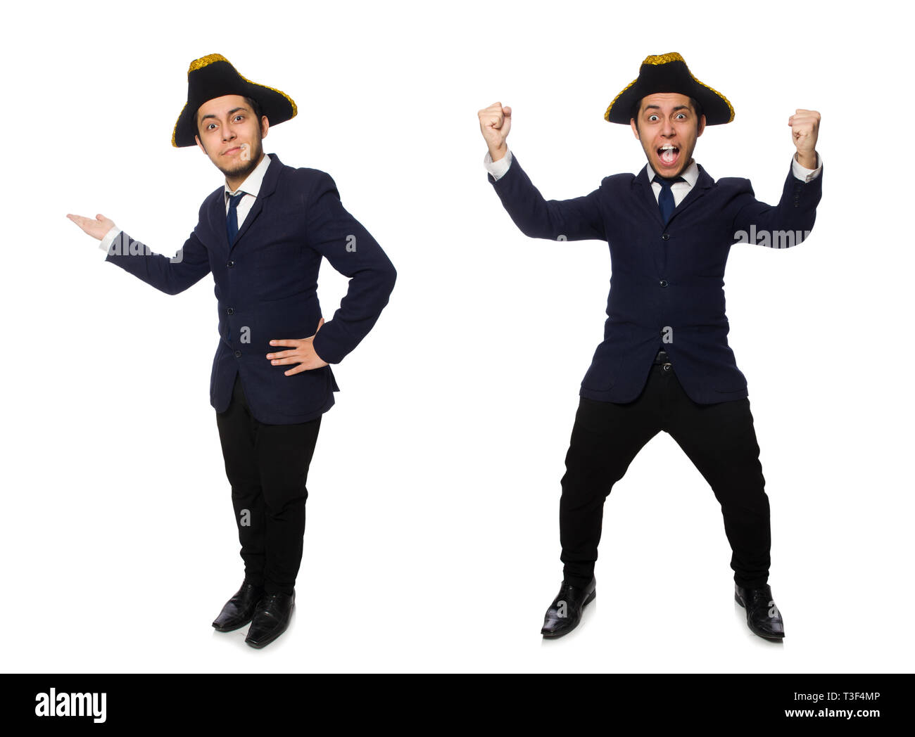 Young captain isolated on white Stock Photo - Alamy