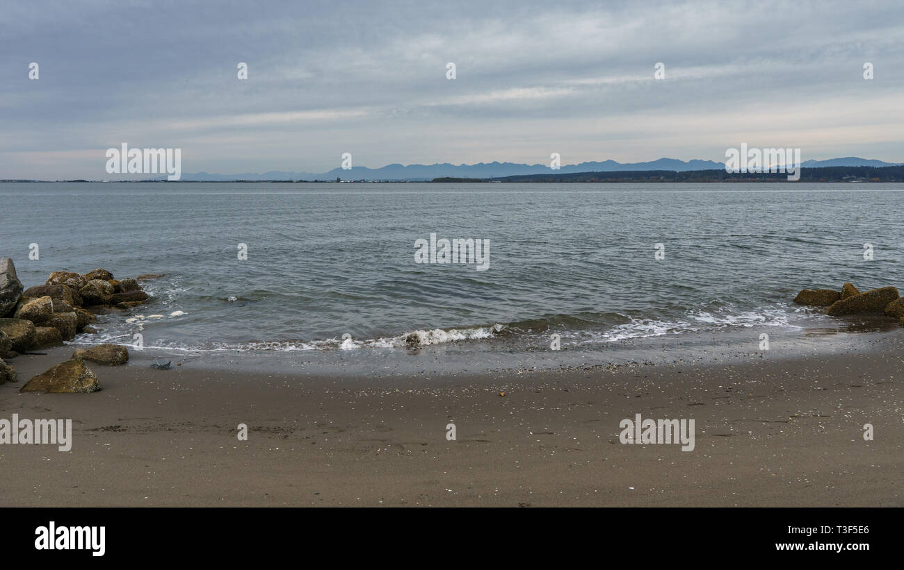 Boundary bay landscape Blackie Spit park area in Surrey British ...