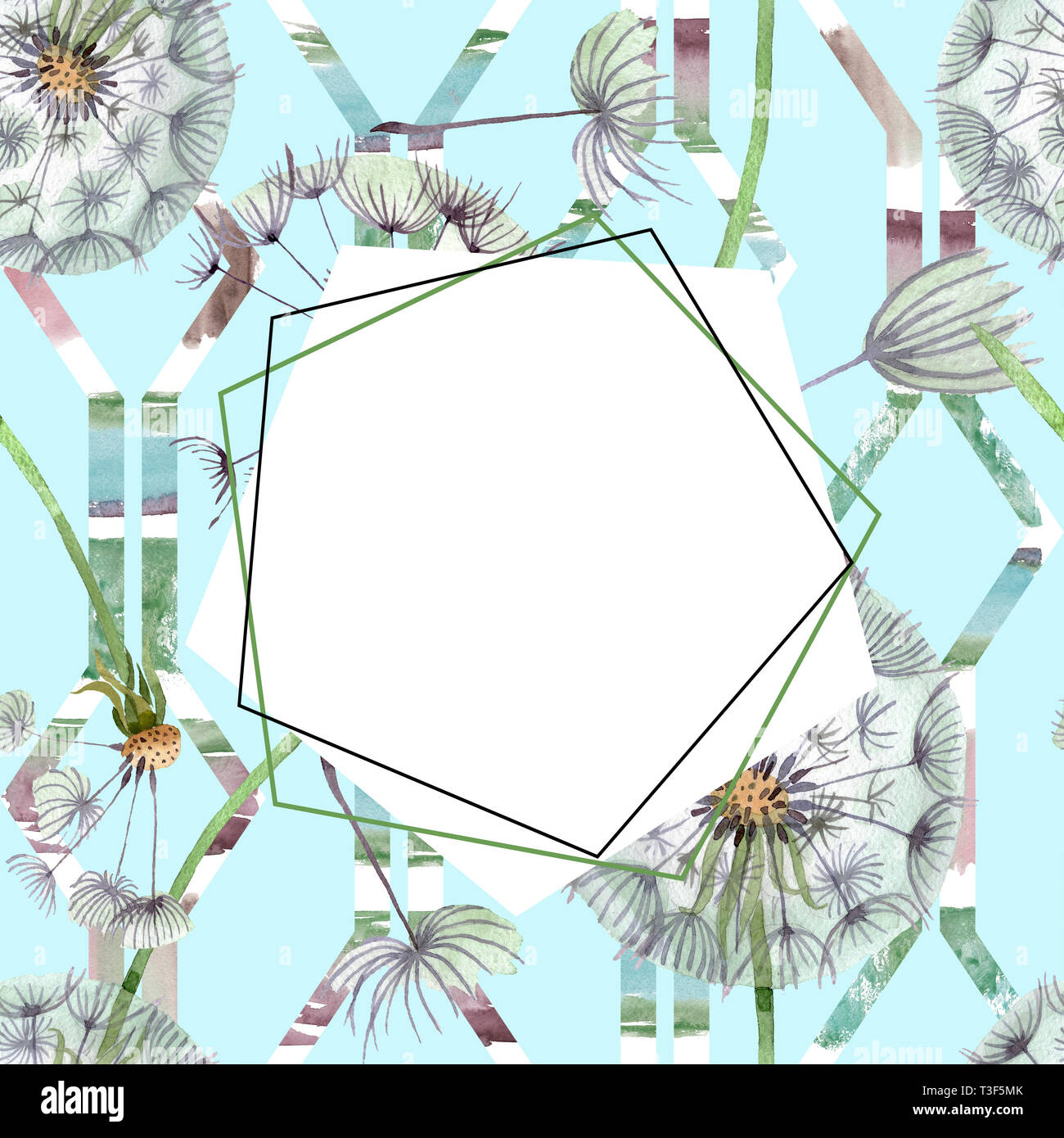 Dandelion blowball with seeds. Watercolor background illustration set ...