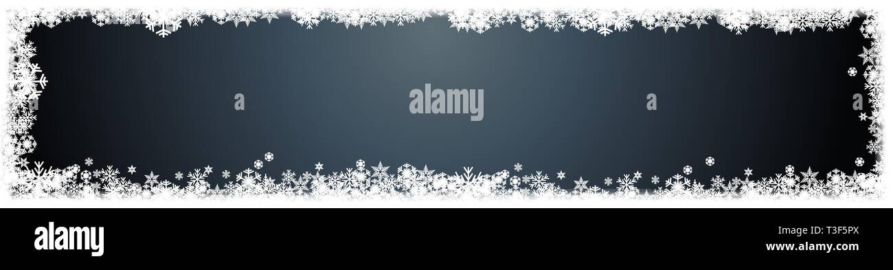 Vector Winter Header Background. A cold Christmas with snowfall and ice ...