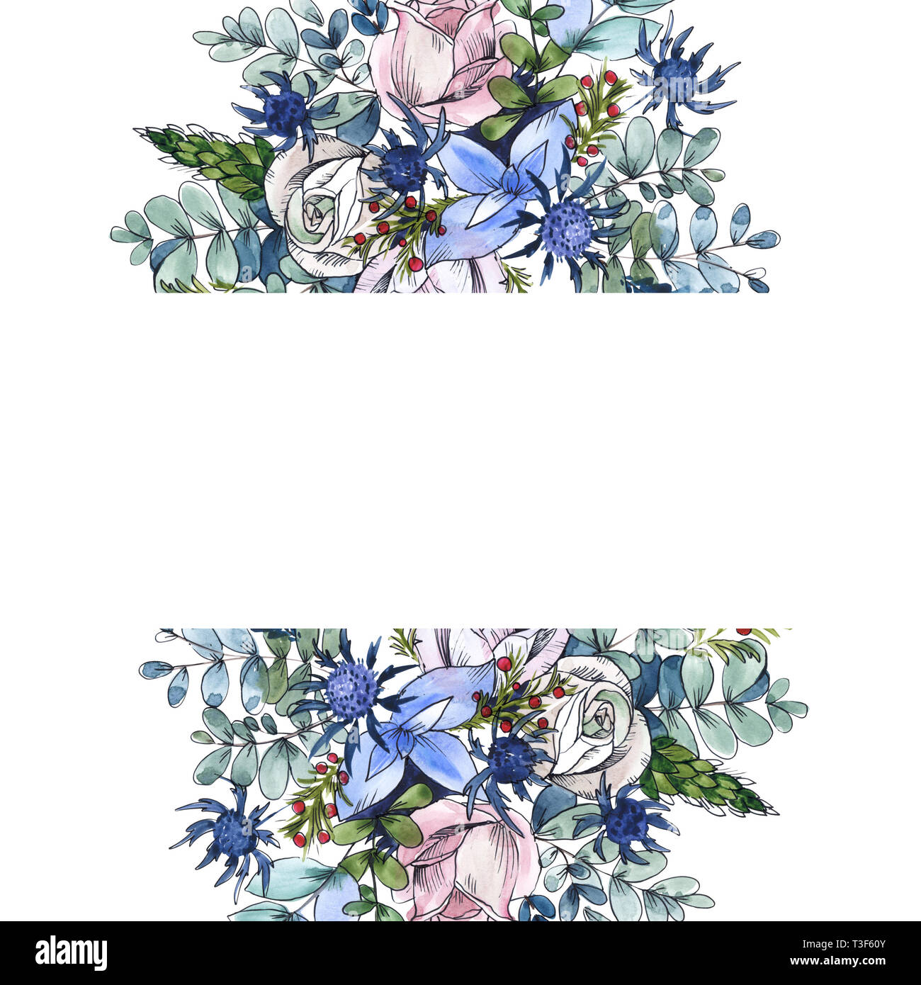 Wildflowers bouquet floral botanical flowers. Watercolor background ...