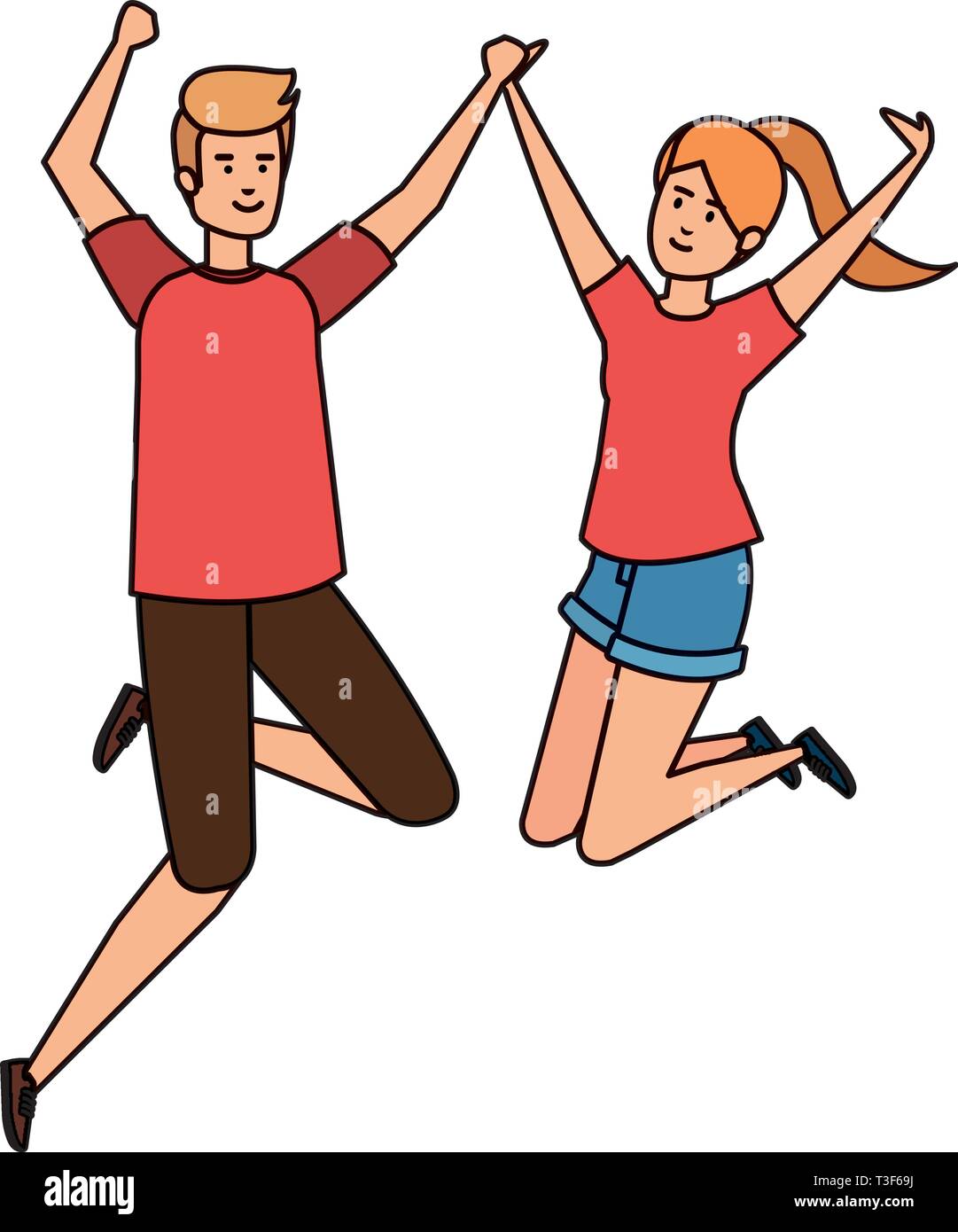 young couple celebrating avatars characters Stock Vector Image & Art ...