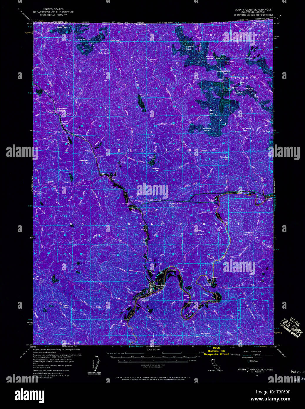 Happy camp california map hi-res stock photography and images - Alamy