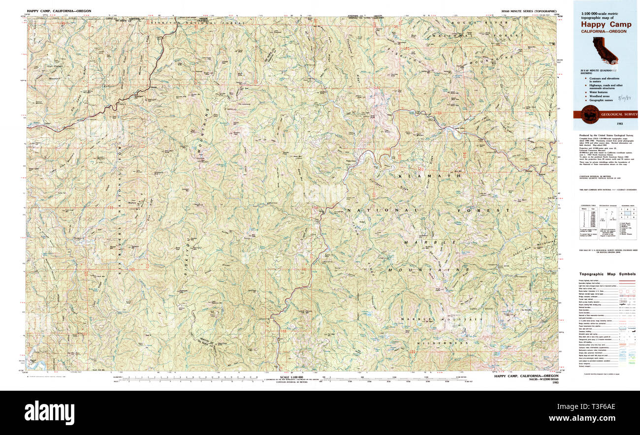 Happy camp california map hi-res stock photography and images - Alamy