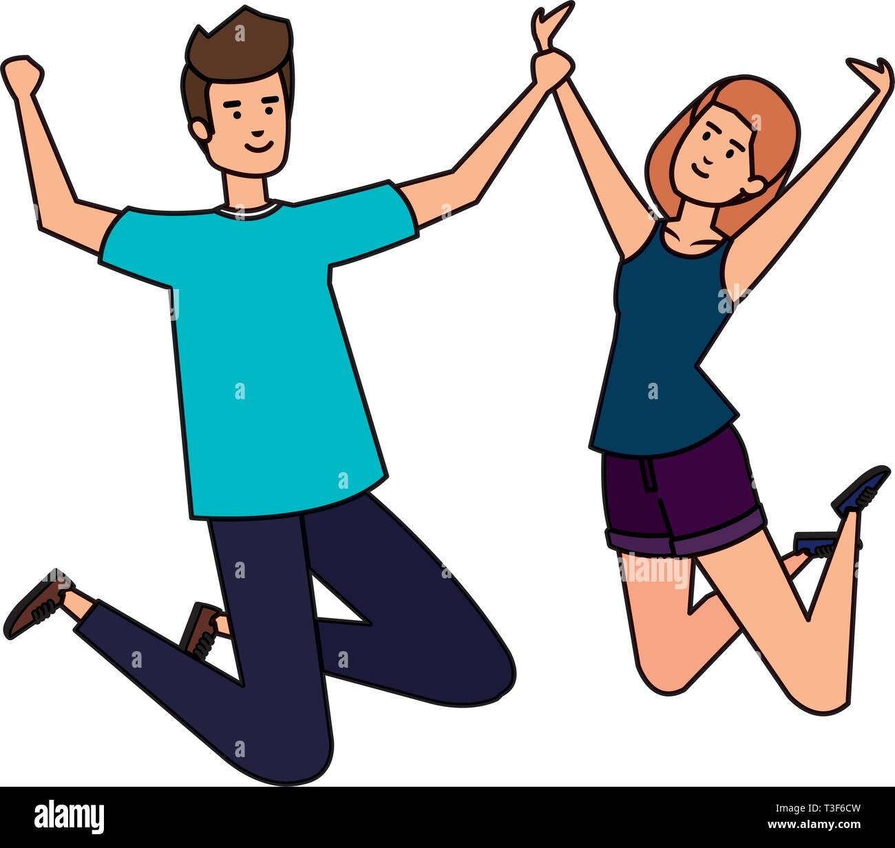 young couple celebrating avatars characters Stock Vector Image & Art ...