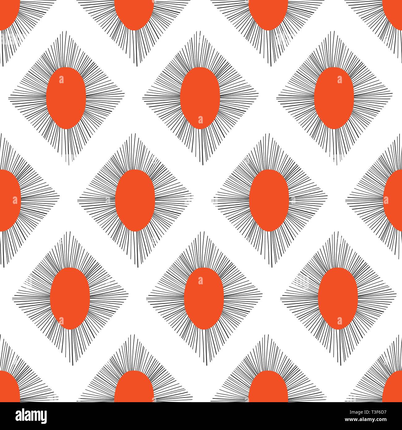 Abstract rhombus shapes seamless vector pattern red black. Repeating ...