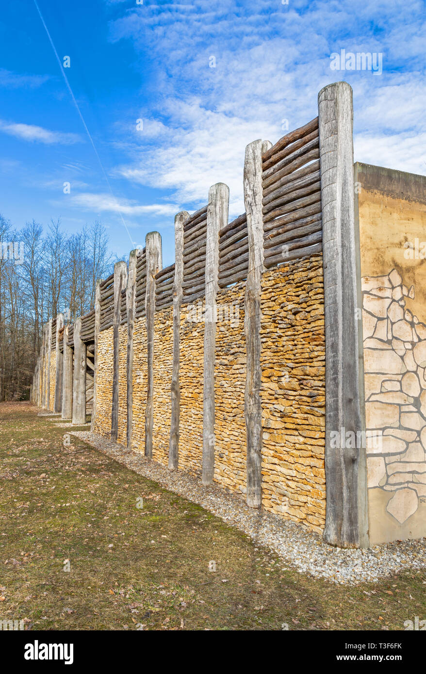 Reconstruction of a Celtic city gate in Bavaria Stock Photo - Alamy