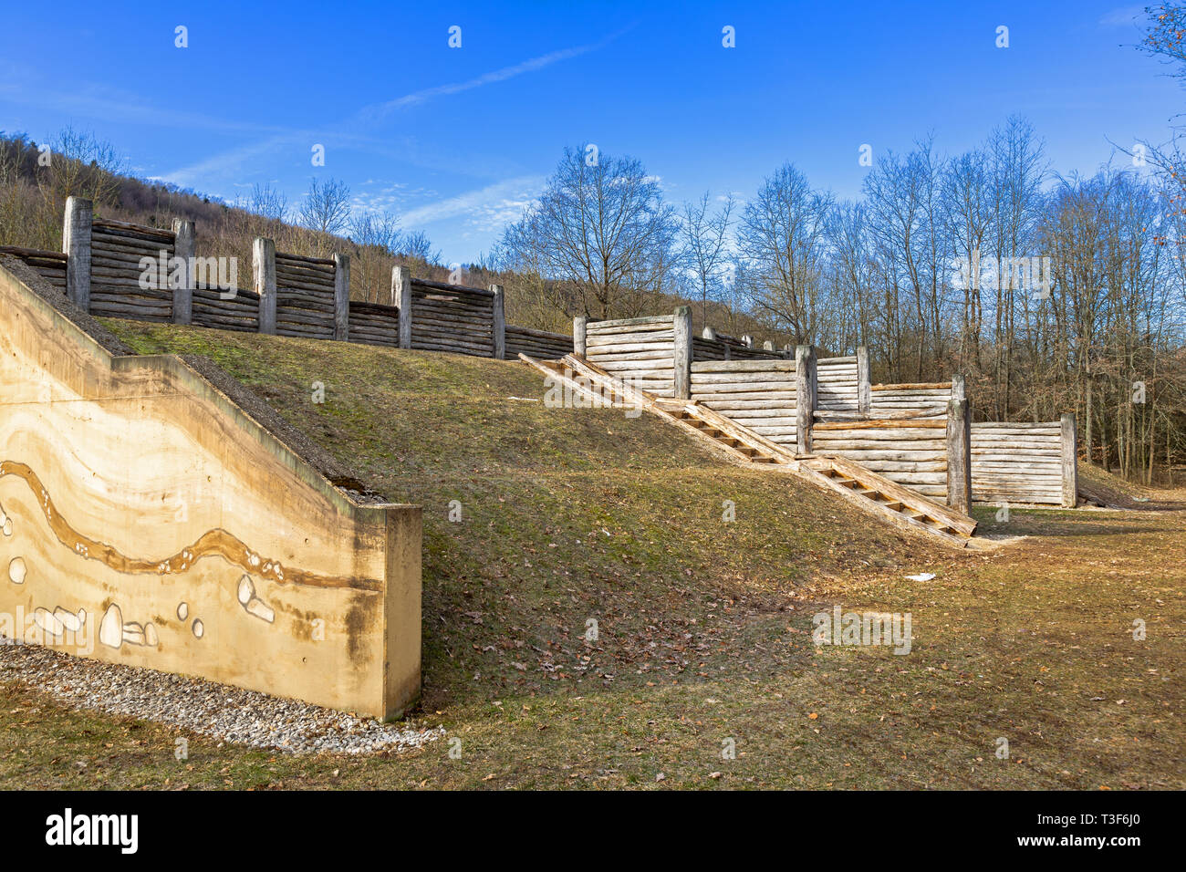 Reconstruction of a Celtic city gate in Bavaria Stock Photo - Alamy