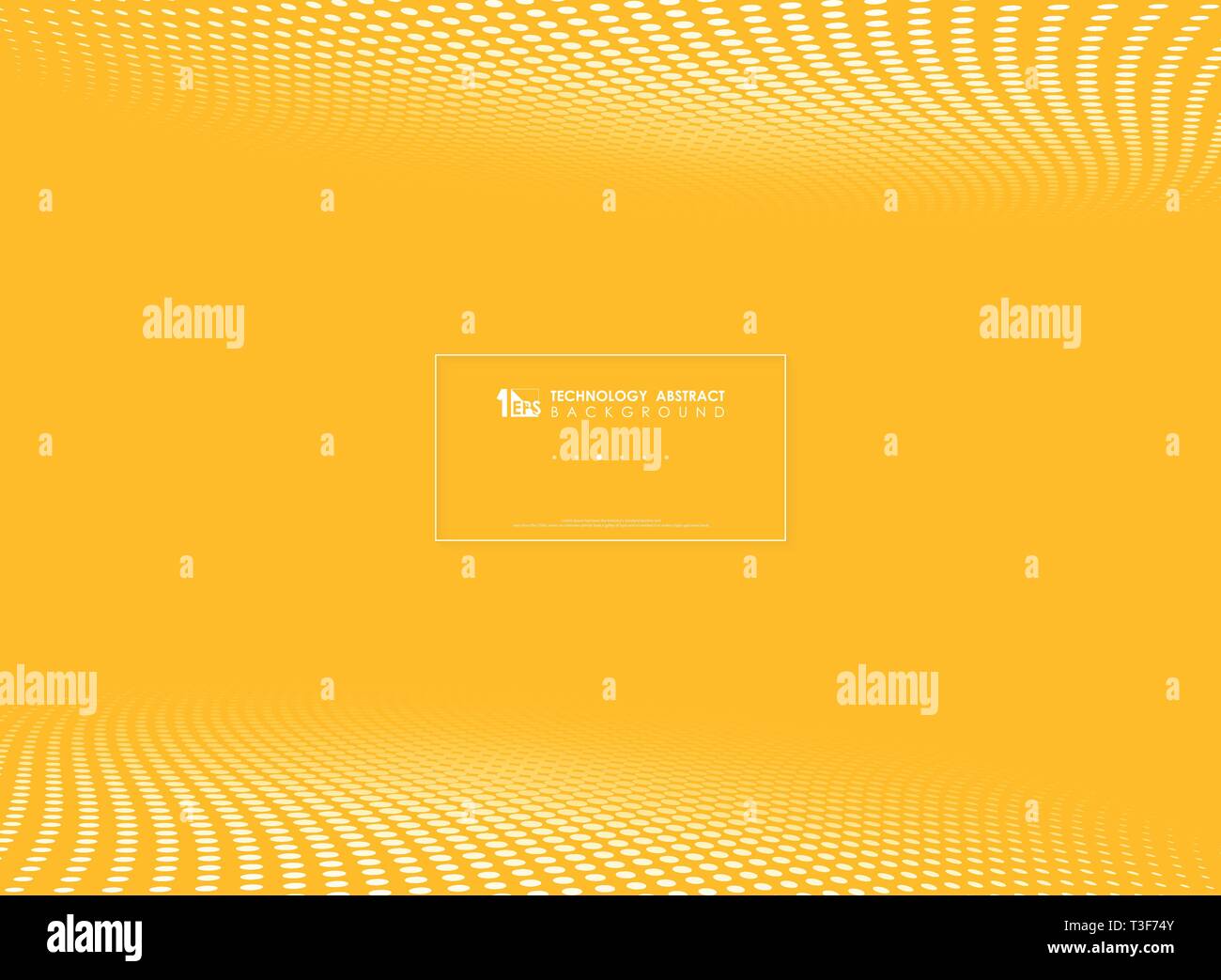 Modern yellow tech circle dots pattern halftone background. You can use ...