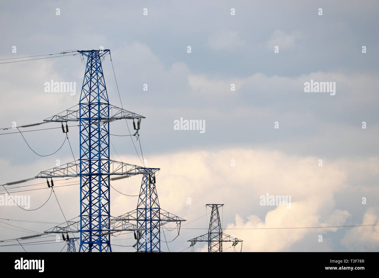 Power lines on poles pole hi-res stock photography and images - Alamy