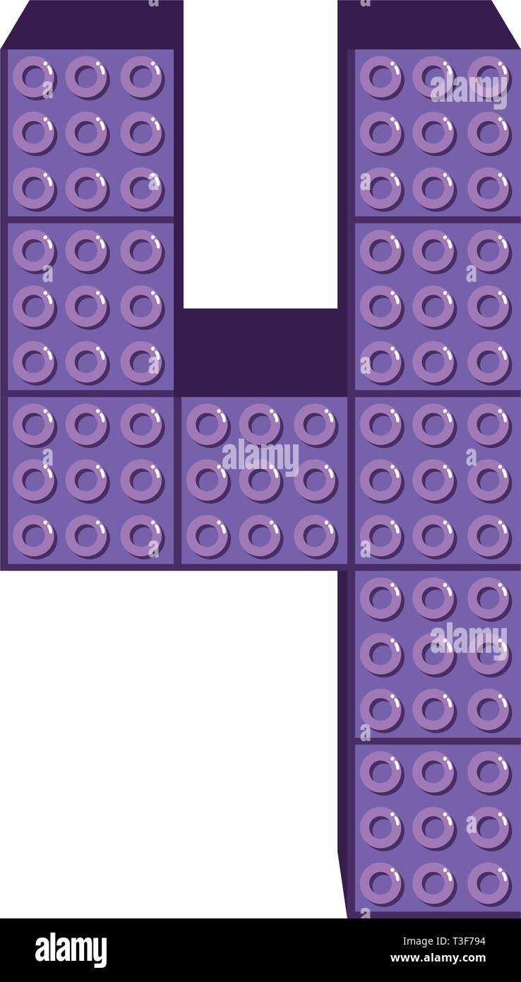 number four with toy pieces Stock Vector Image & Art - Alamy