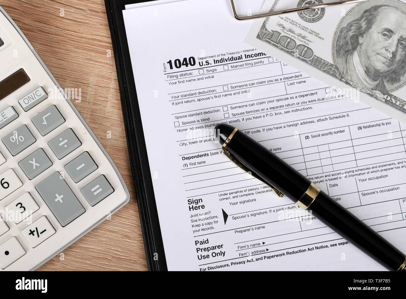 1040 tax form - individual income tax return form 1040 lies near ...