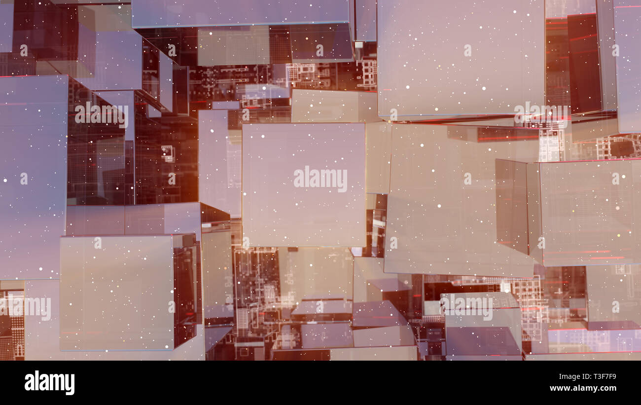 Abstract technology background with glass cubes Stock Photo - Alamy