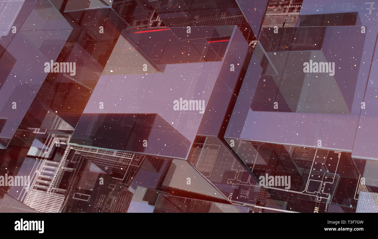 Abstract technology background with glass cubes Stock Photo - Alamy