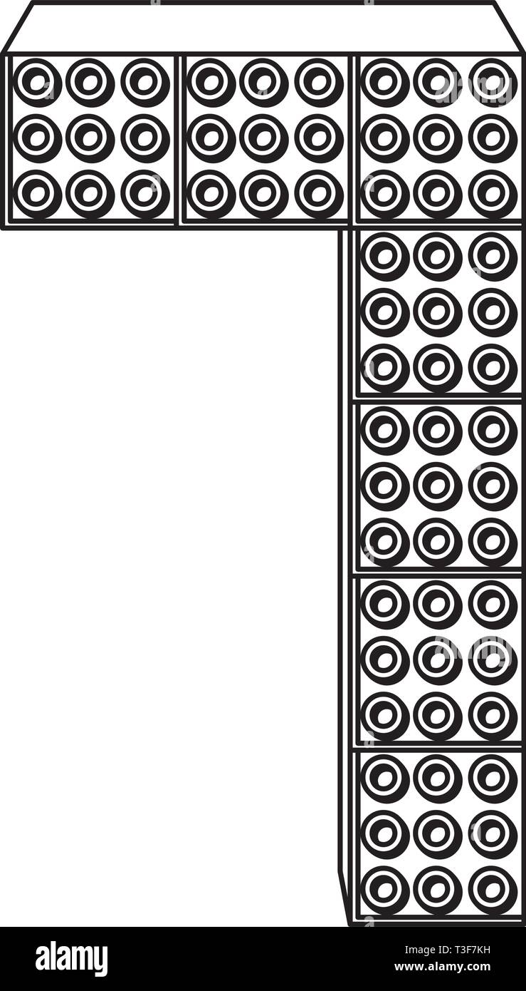 number seven with toy pieces Stock Vector Image & Art - Alamy