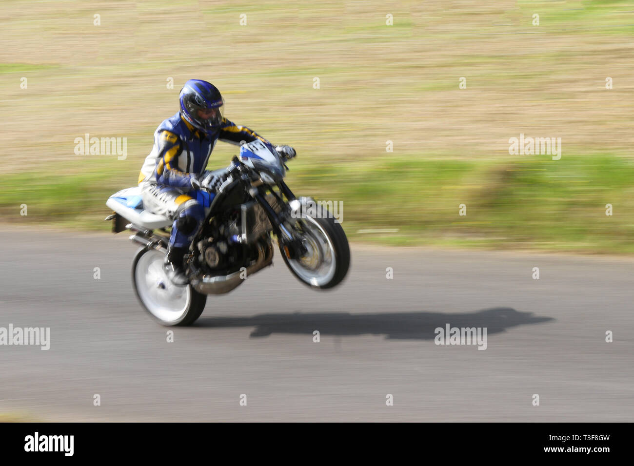 Motorcycle Power wheelies in Chorley, Lancashire, UK. April, 2019 ...