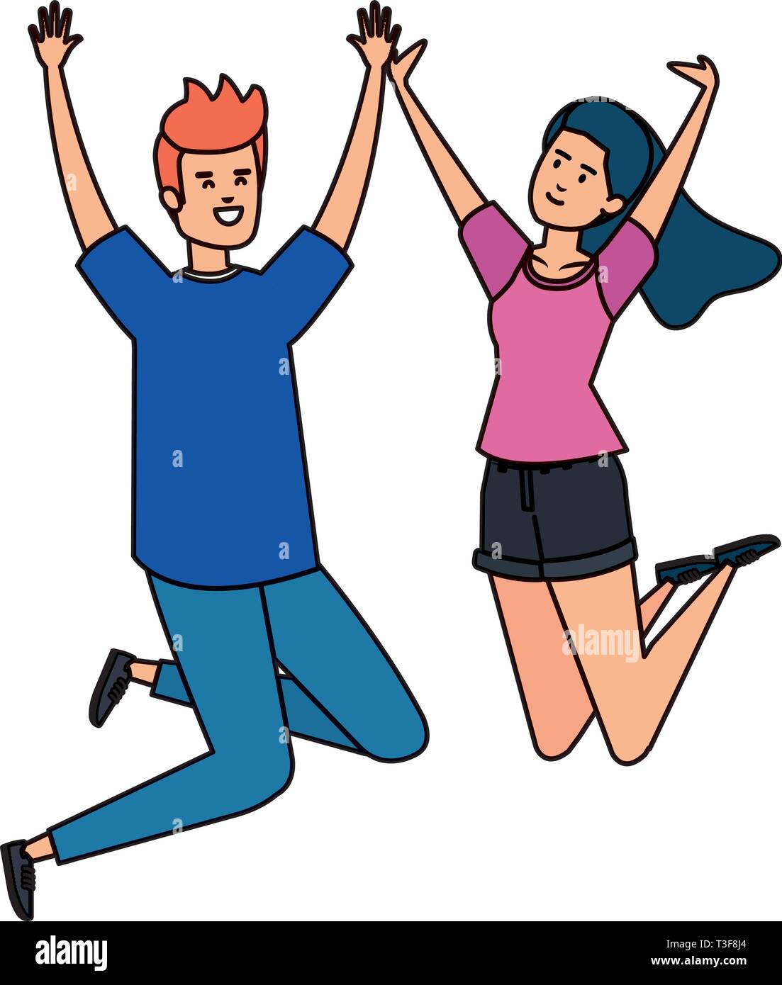 young couple celebrating avatars characters Stock Vector Image & Art ...