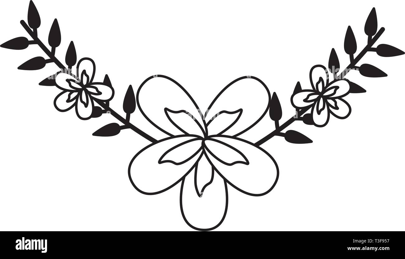 flower branch leaves Stock Vector Image & Art - Alamy
