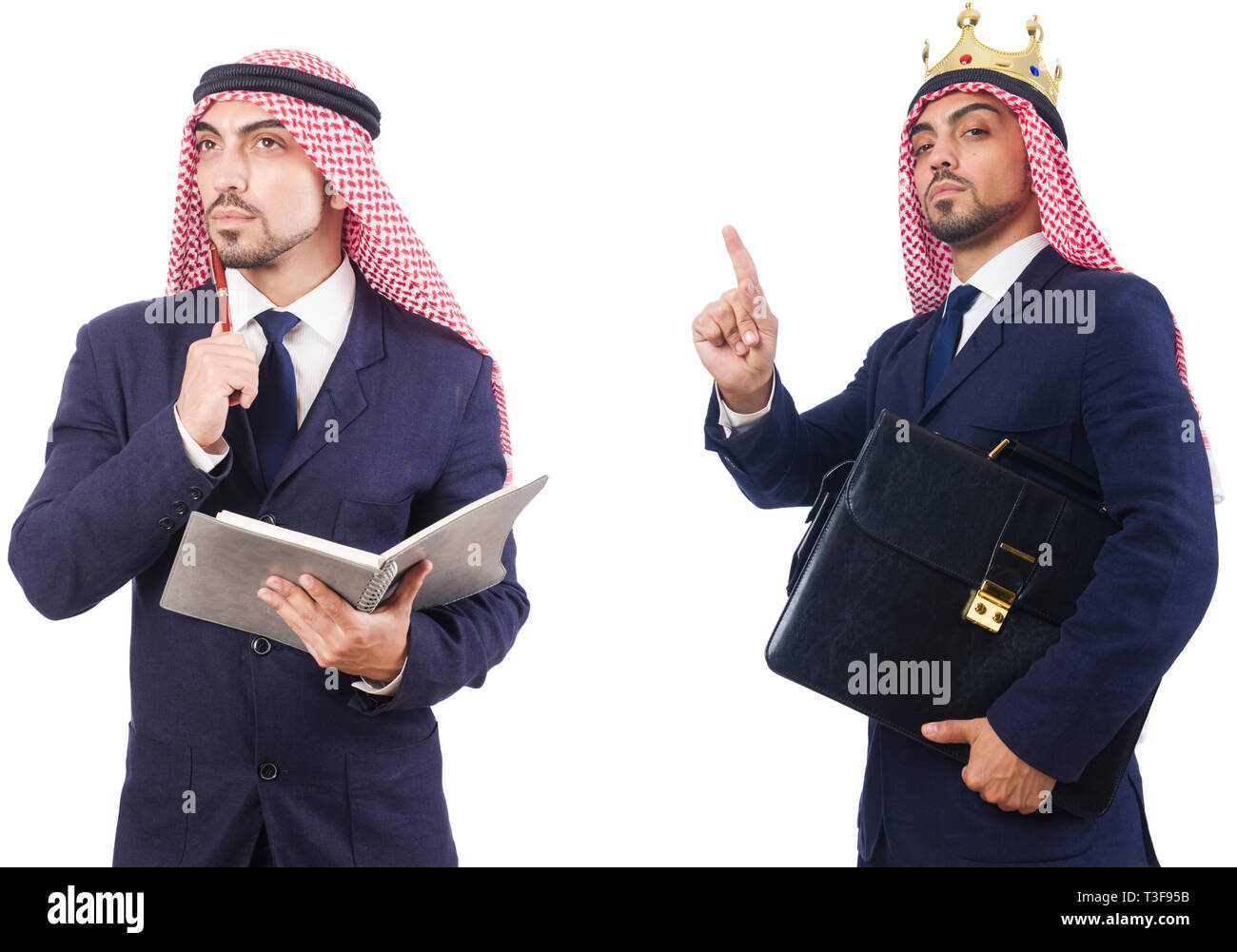 Arab man with bag isolated on white Stock Photo - Alamy