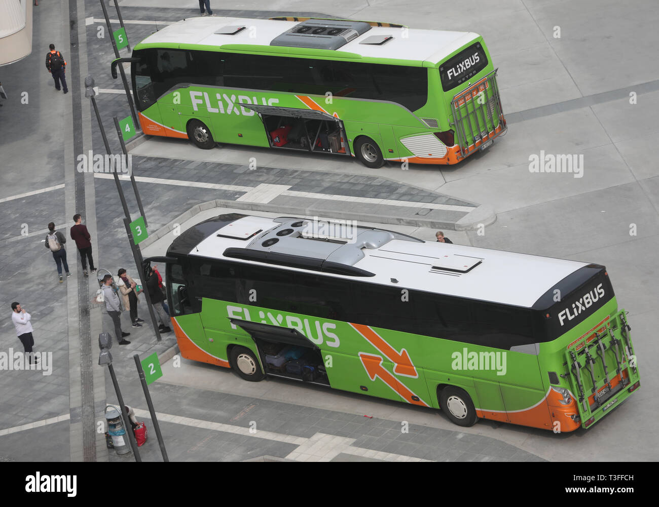 Frankfurt, Germany. 09th Apr, 2019. The newly opened long-distance bus ...