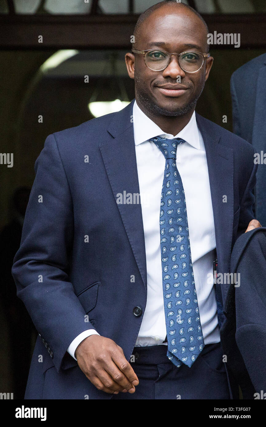 London, UK. 9th April 2019. Sam Gyimah, Conservative MP for East Surrey ...