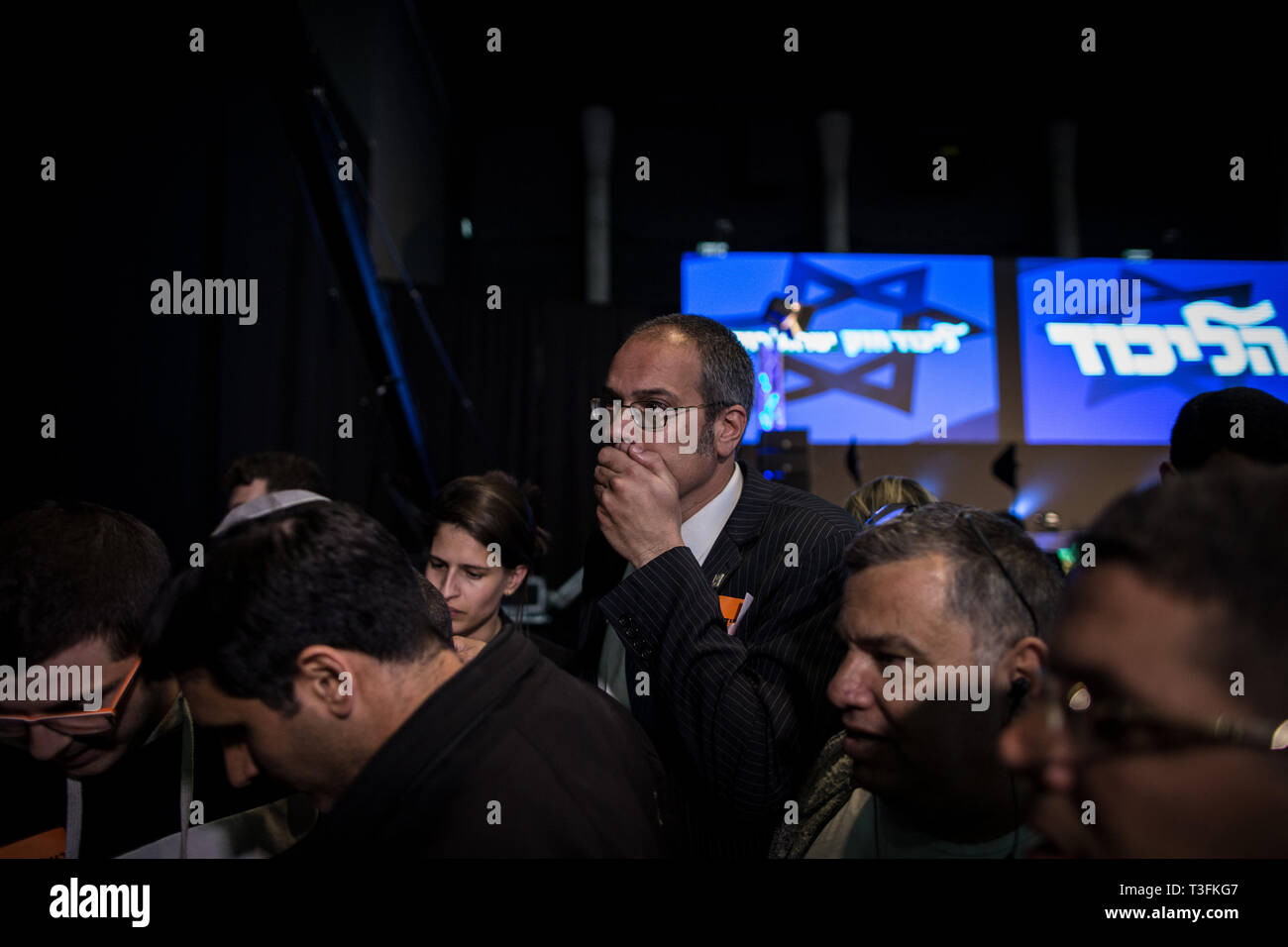 Tel Aviv, Israel. 09th Apr, 2019. Supporters of sitting Israeli Prime ...