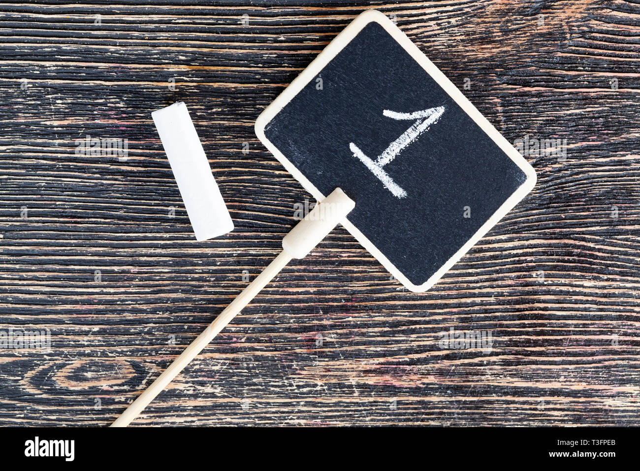 small wooden tablet with a black chalk drawing surface Stock Photo - Alamy