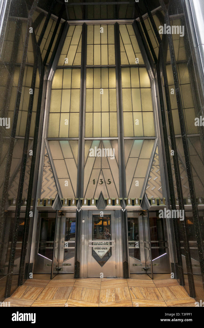 Old style entrance to the building at Manhattan, New York Stock Photo ...