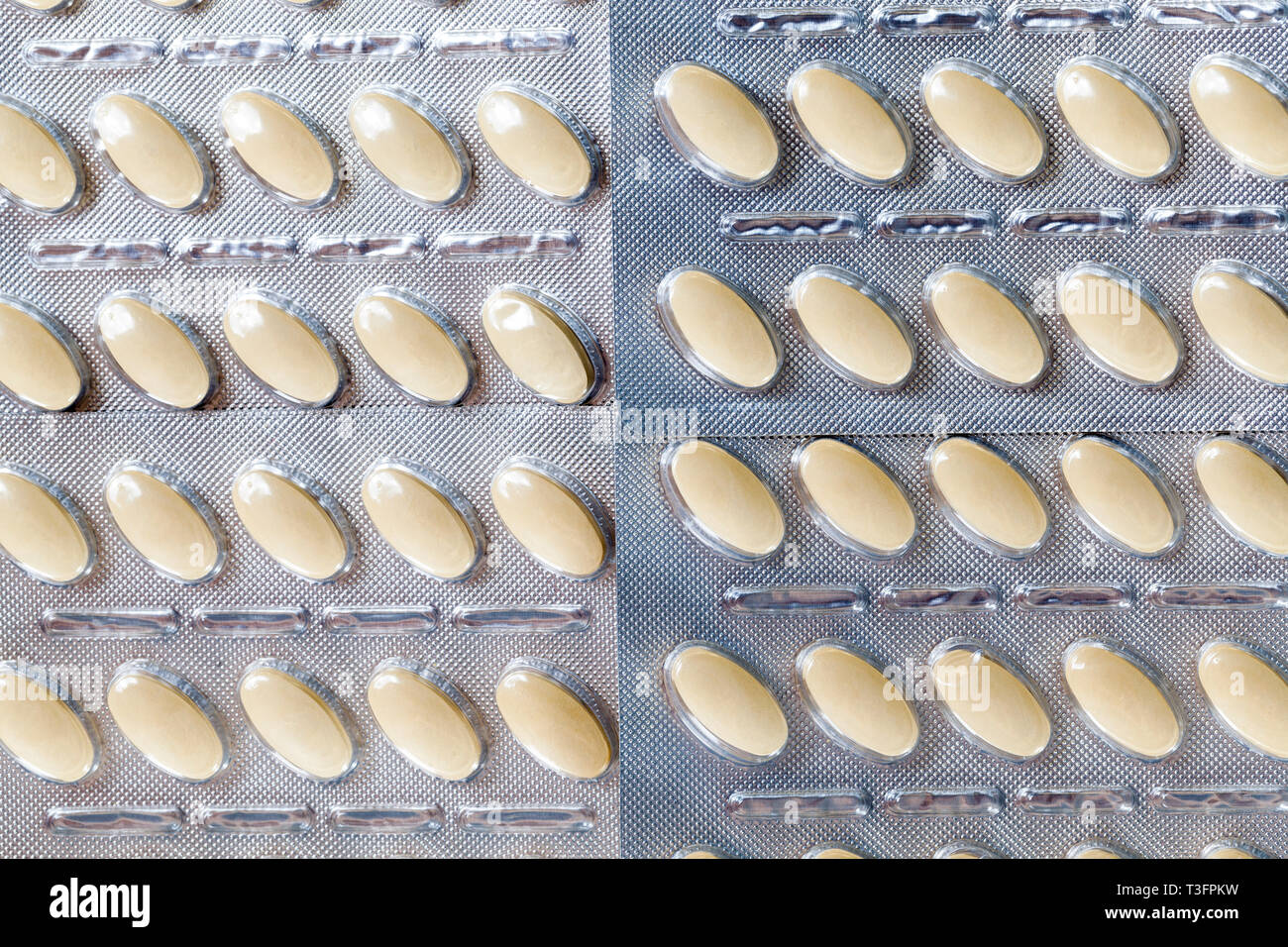 Packaged in blisters convex tablets drugs, closeup Stock Photo - Alamy