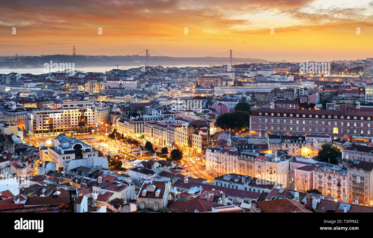 Lisbon cityscape view hi-res stock photography and images - Alamy