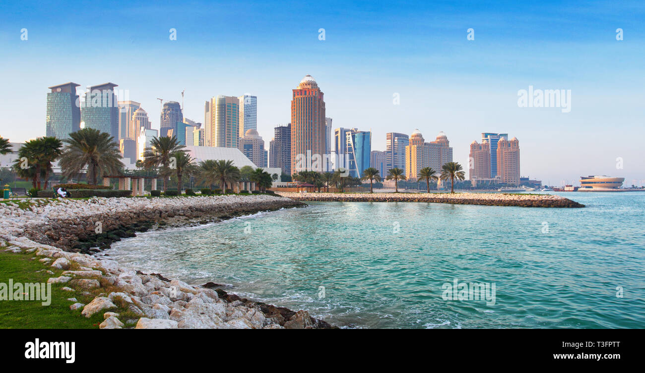 Qatar - Doha skyline Stock Photo - Alamy