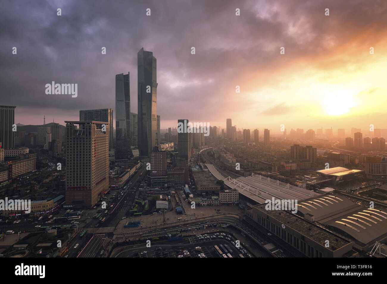 Sunset of Dalian Stock Photo - Alamy