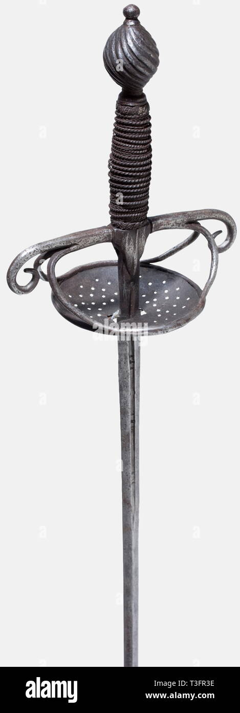 A rapier, England or the Netherlands, circa 1630 Slender thrusting ...