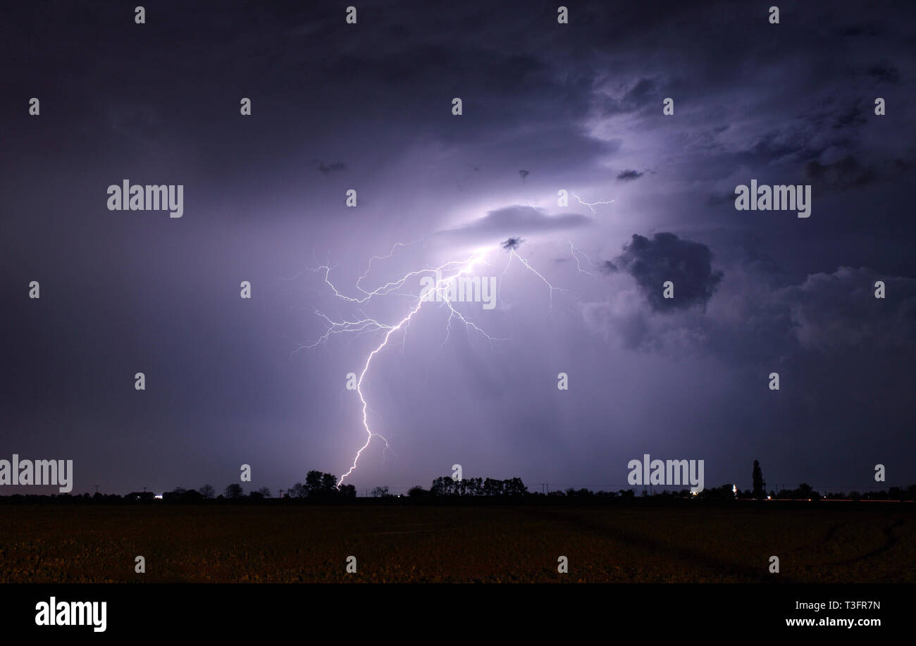 Lightning bolts and storm Stock Photo - Alamy