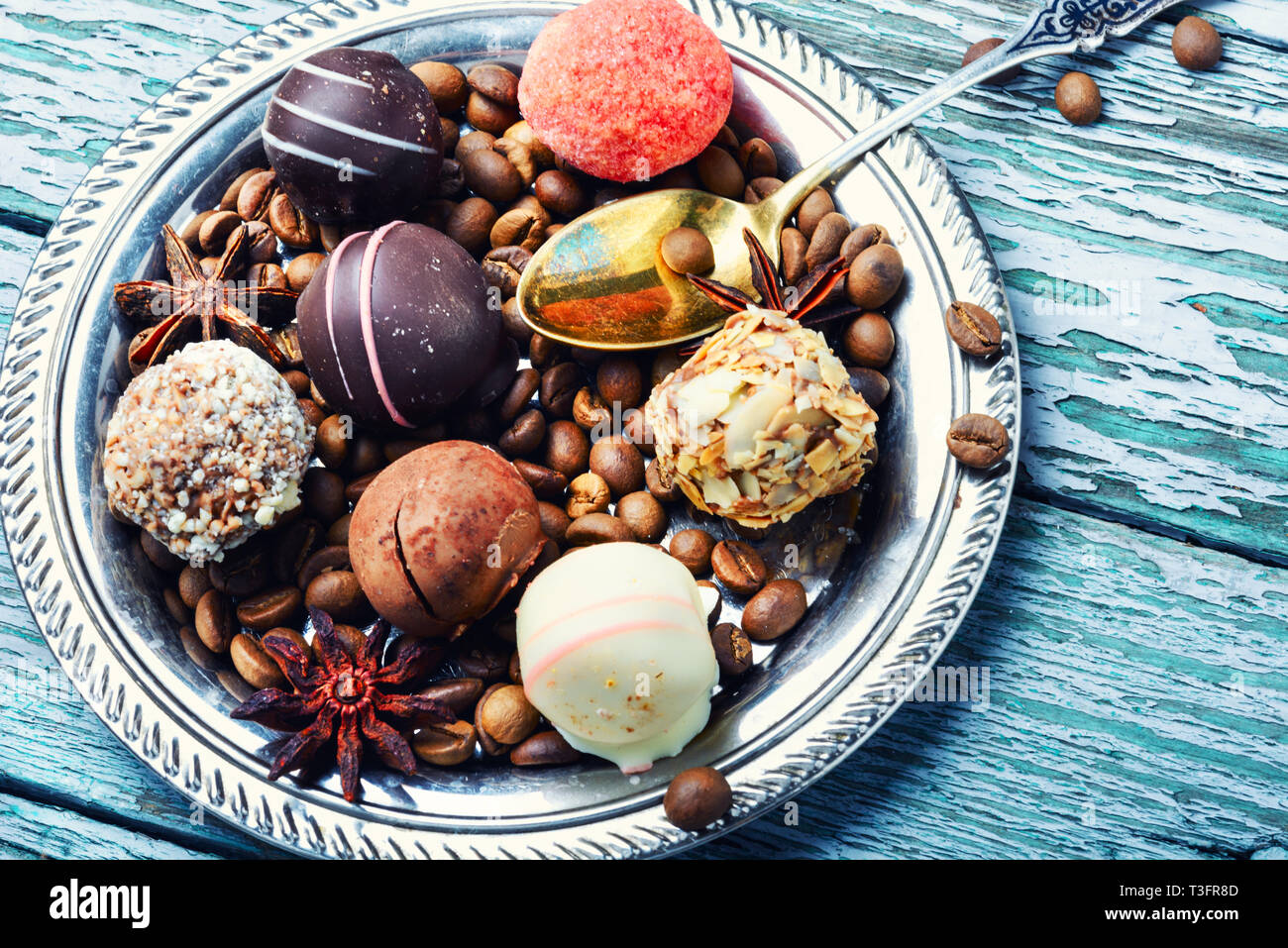 Assortment of colourful sweets and candy.Handmade chocolate.Sweets ...