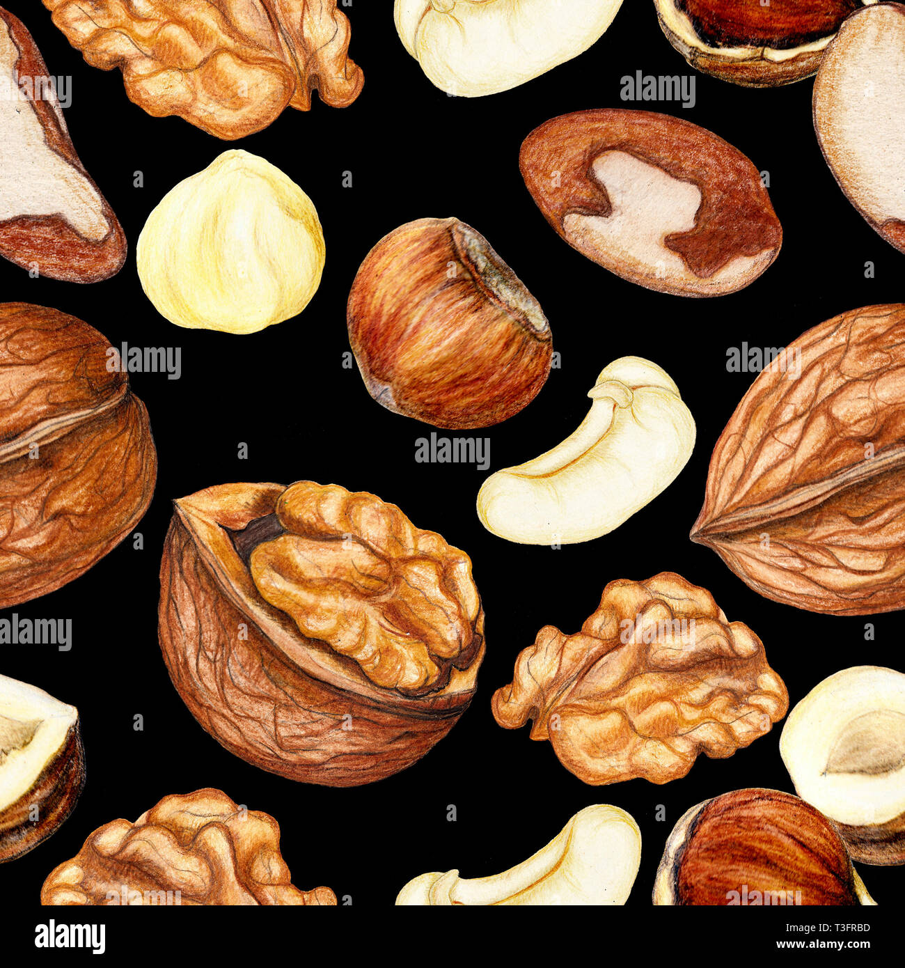 Seamless food pattern hi-res stock photography and images - Alamy
