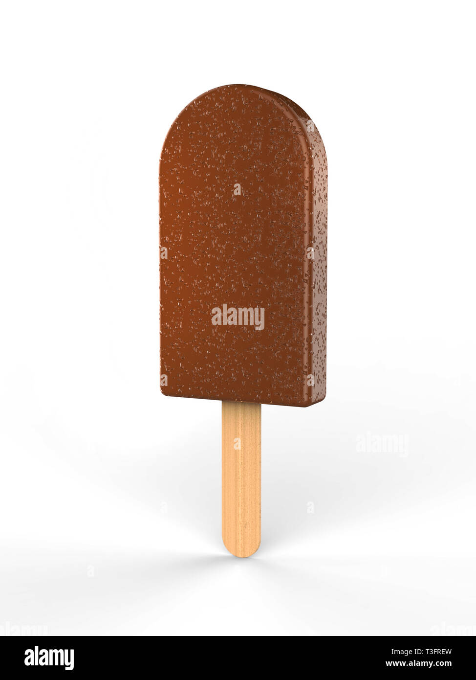 Ice cream chocolate popsicle on stick Isolated on white background ...