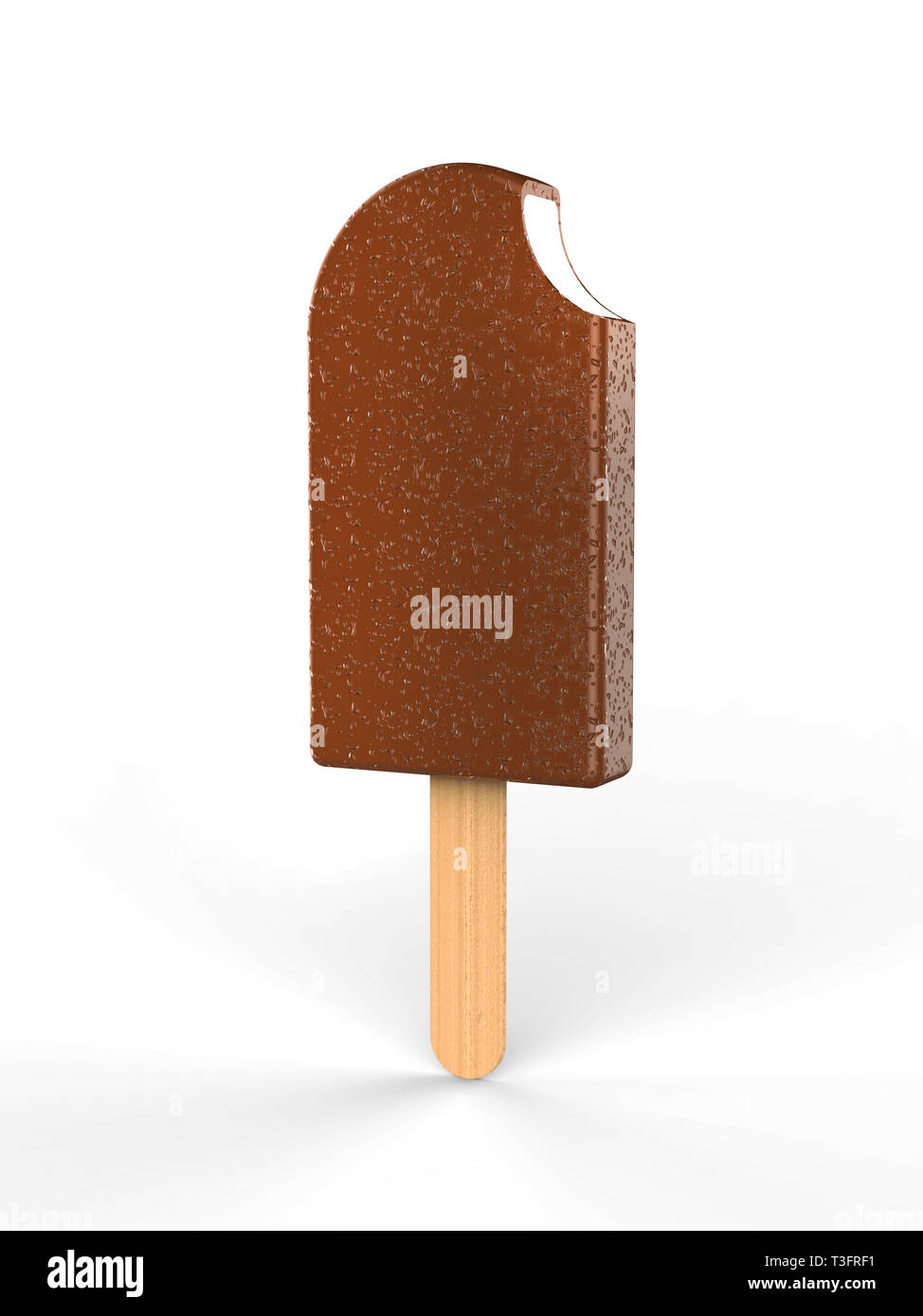Ice cream chocolate popsicle on stick Isolated on white background ...