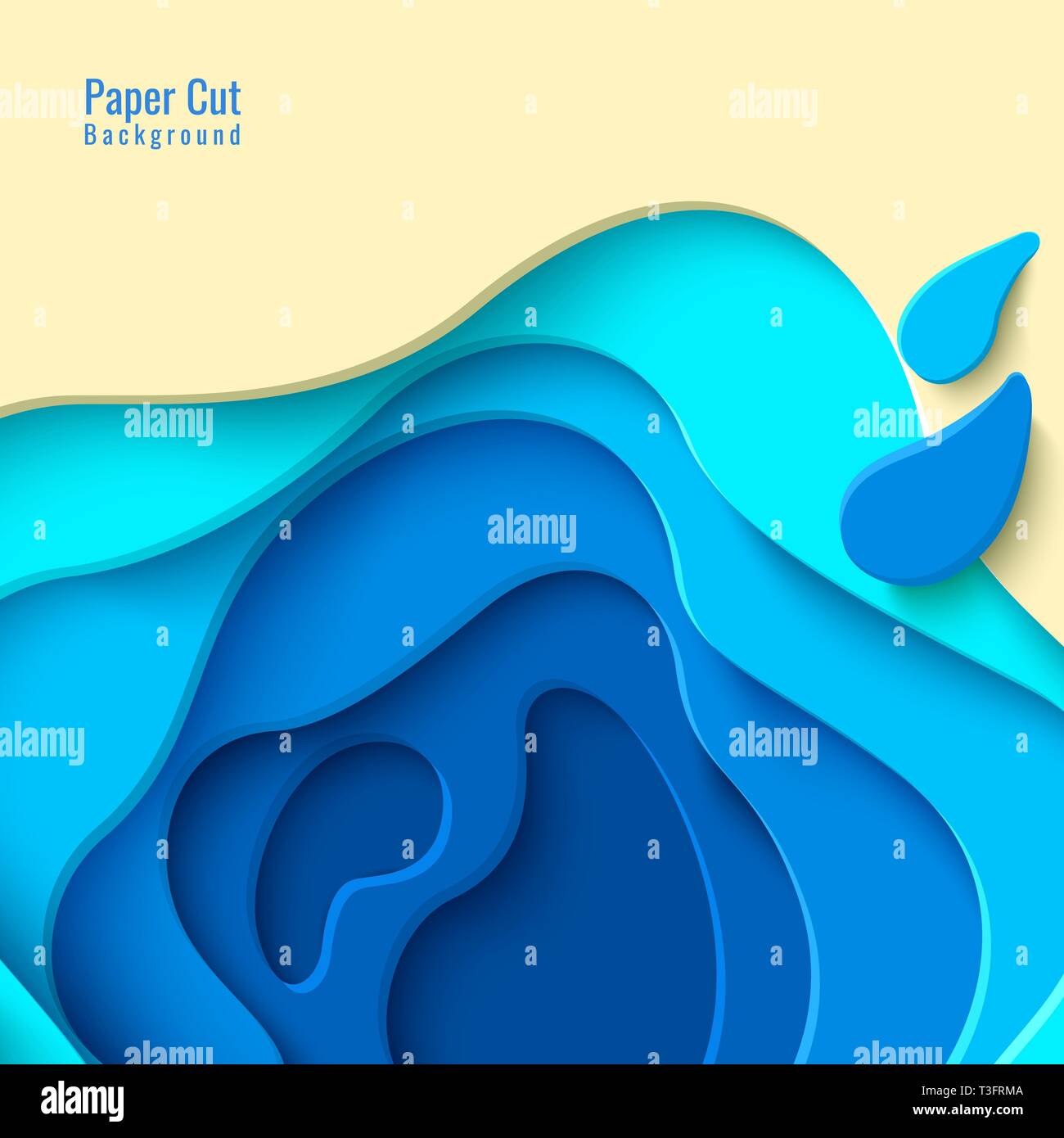 Vector top view tropical beach in paper cut style Stock Vector Image ...