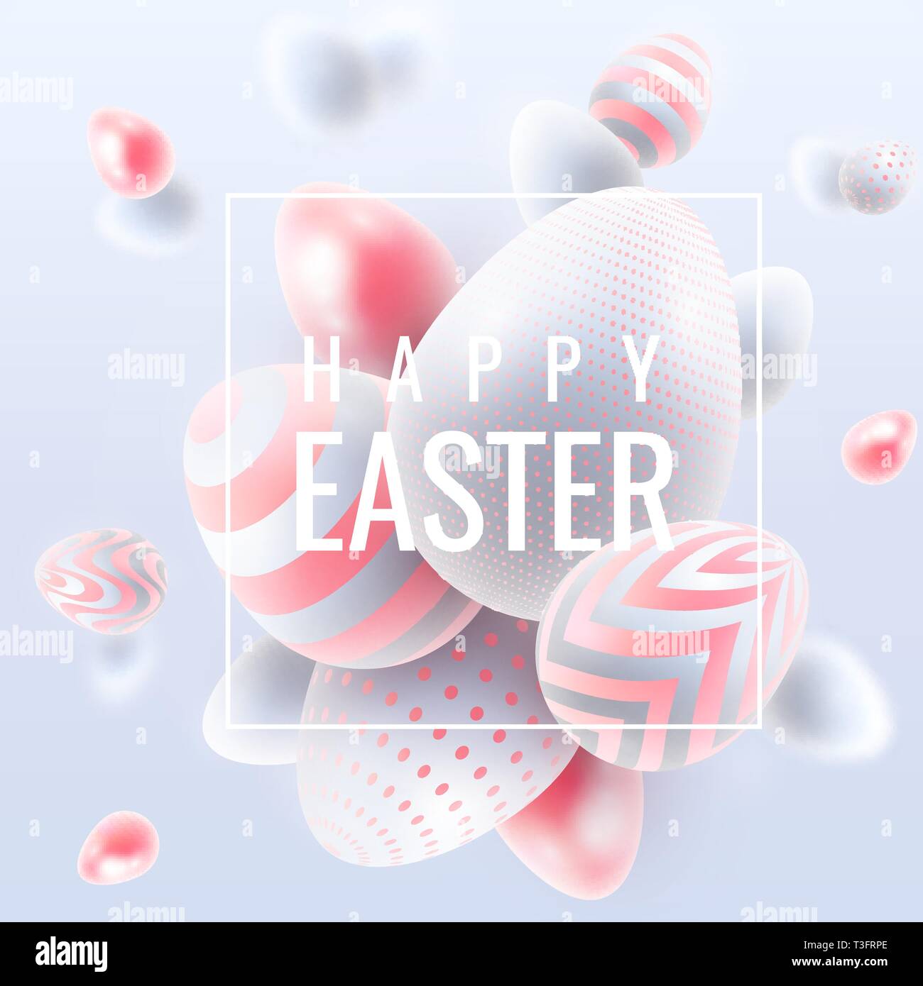 Happy Easter holiday background with 3d eggs Stock Vector Image & Art - Alamy