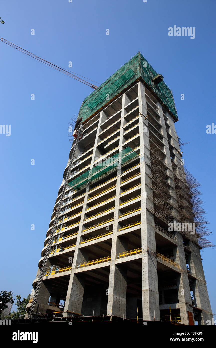 Under-construction high ridge building in Colombo city, Srilanka Stock ...