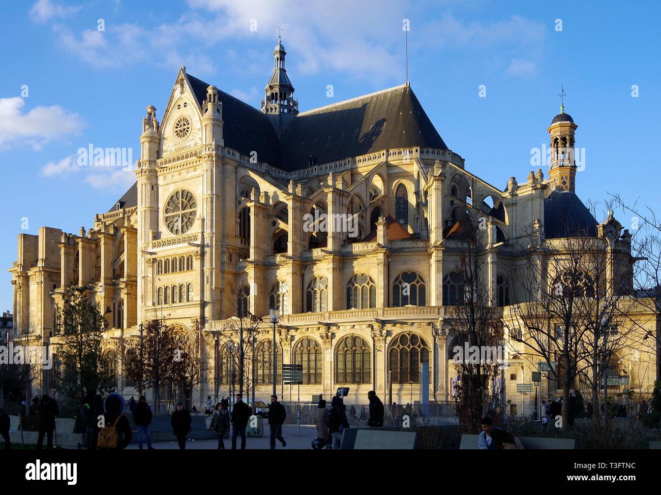 Paris, France, The S elevation of the church of St Eustache, late on a ...