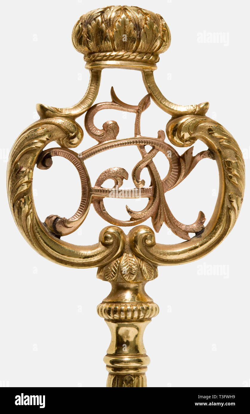 A golden chamberlain's key, Europe, end of the 19th century Ceremonial ...
