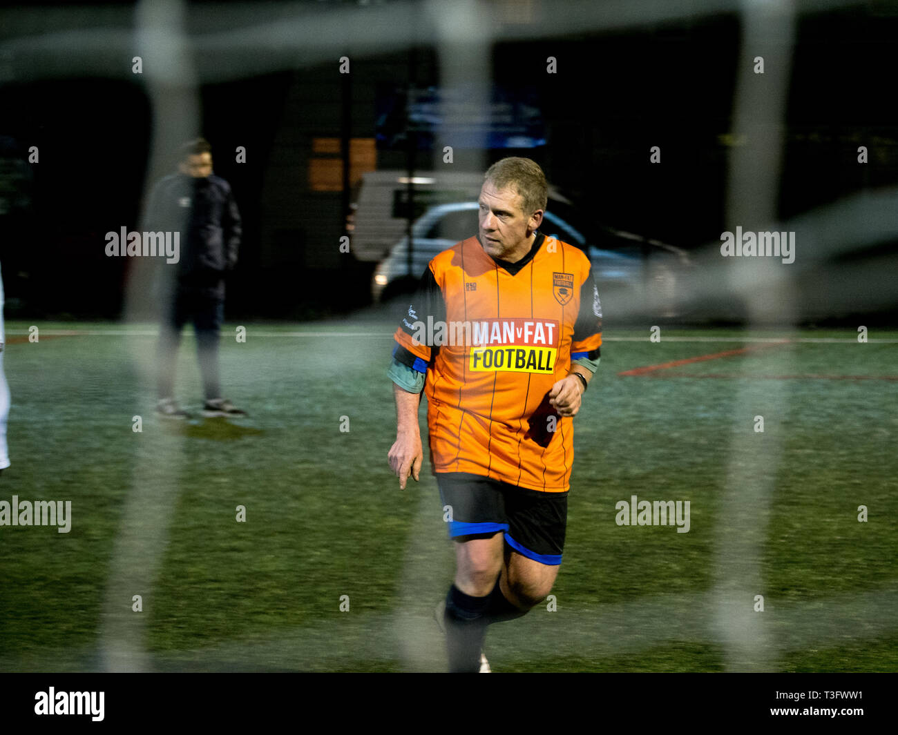 A One Tonne Wanderers FC in action during a Man v Fat football match at ...
