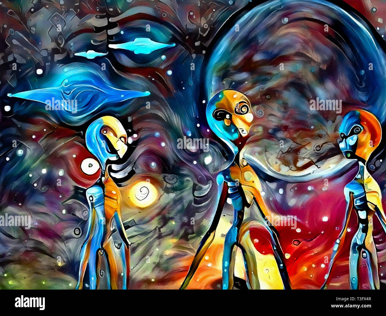 Ufo painting hi-res stock photography and images - Alamy